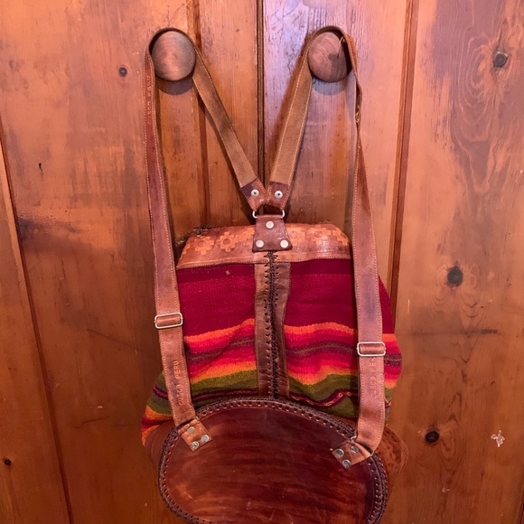Bags | Authentic Peruvian Wool And Leather Backpack | Poshmark